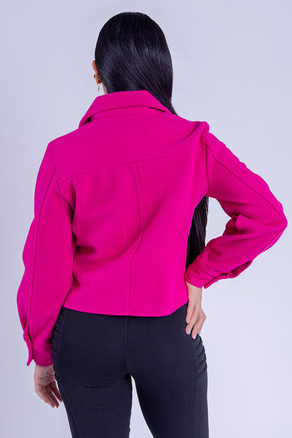 Chamarra rosa tipo crop – Boca Rosa